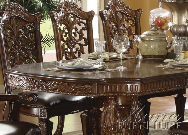 Vendome double pedestal dining set by acme furniture store