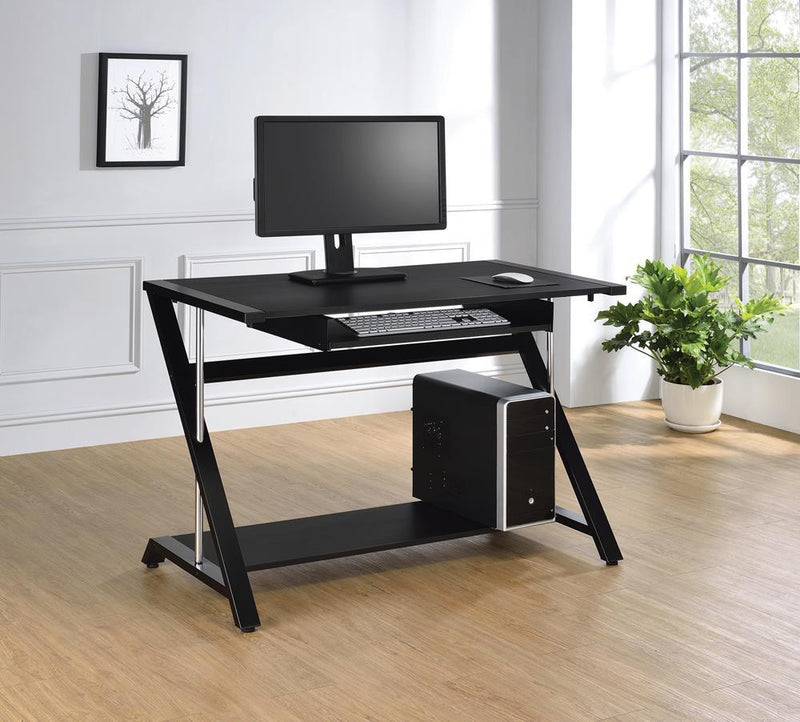 All black computer desk store